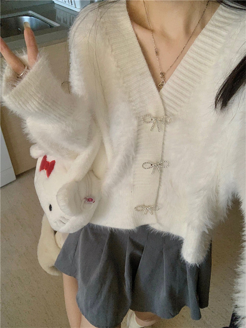 リボンボタンモヘアカーディガン PRCL906463｜Cummel(キュンメル)